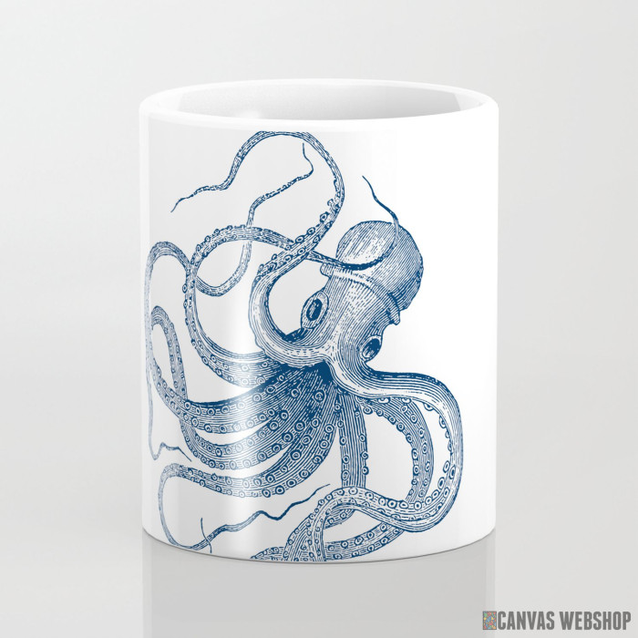 Plavi oktopod - šolja sa slikom