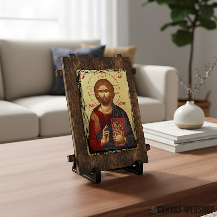 Ikona Gospod Isus Hristos Životodavac – Pravoslavna ikona na kamenu