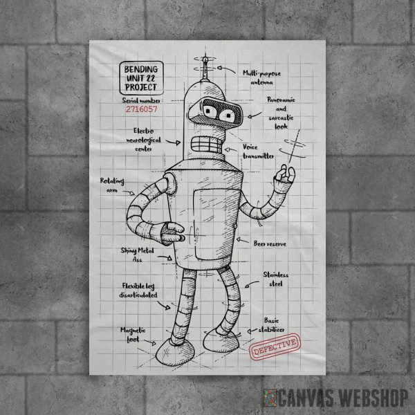 Bending unit 22 white - klasičan poster