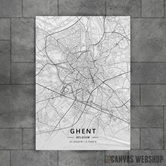 Gent mapa - white - klasičan poster
