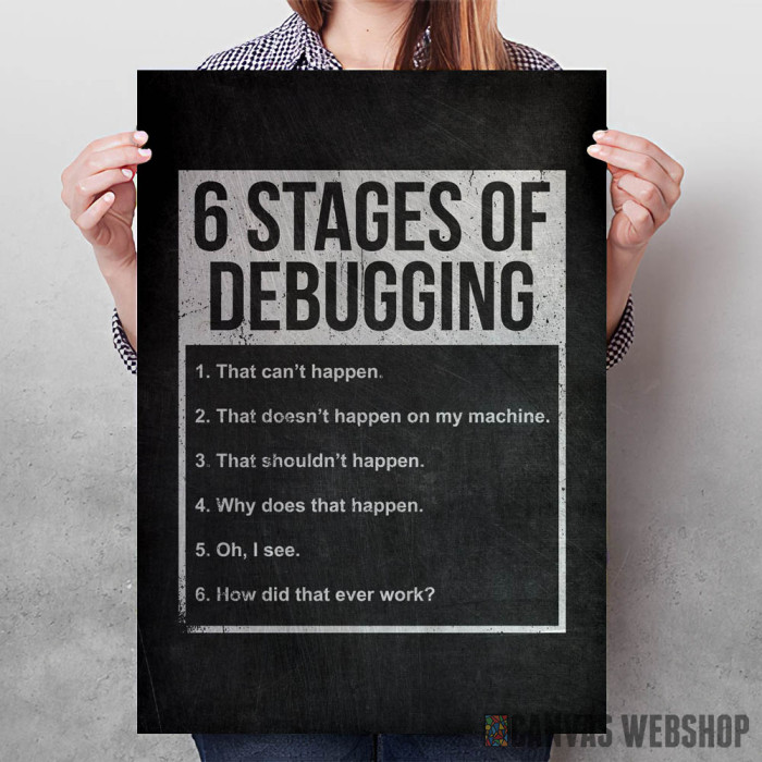 6 Stages Of Debugging - klasičan poster