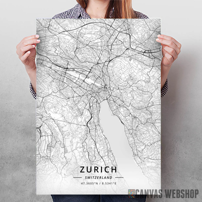 Cirih mapa - white - klasičan poster