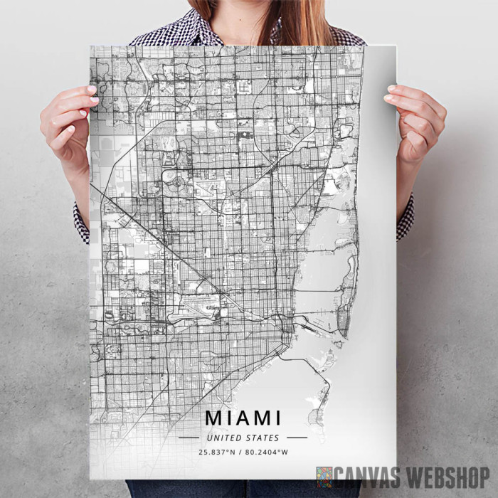 Majami mapa - white - klasičan poster