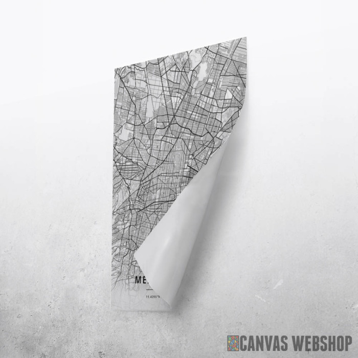 Meksiko siti mapa - white - klasičan poster