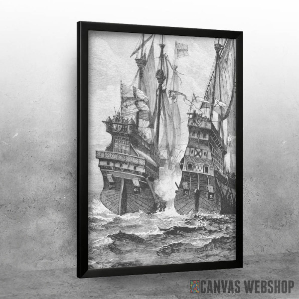 British Navy Vs Pirates - uramljen poster