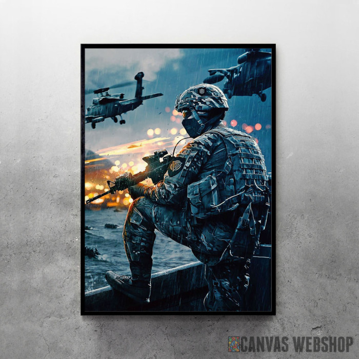 Battlefield modern soldier - uramljen poster