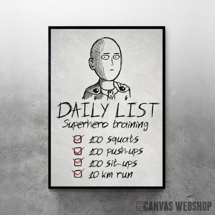 Daily list superhero - uramljen poster