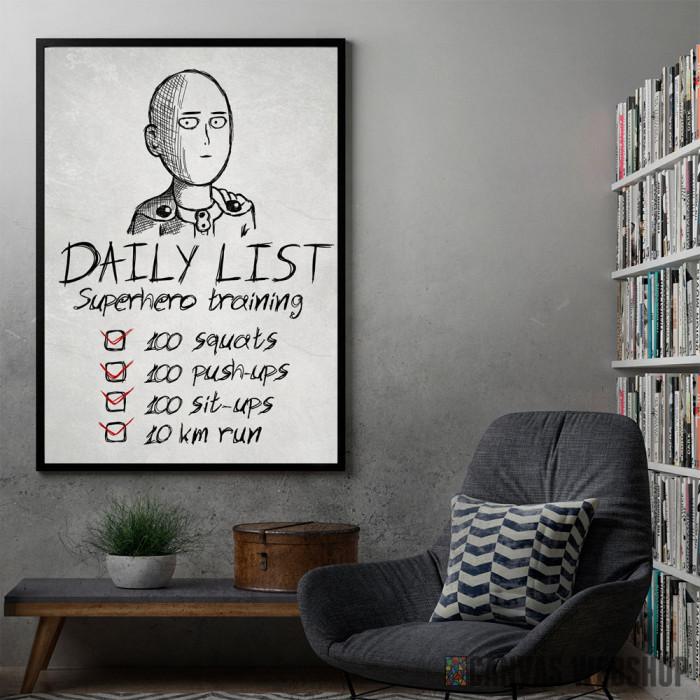 Daily list superhero - uramljen poster