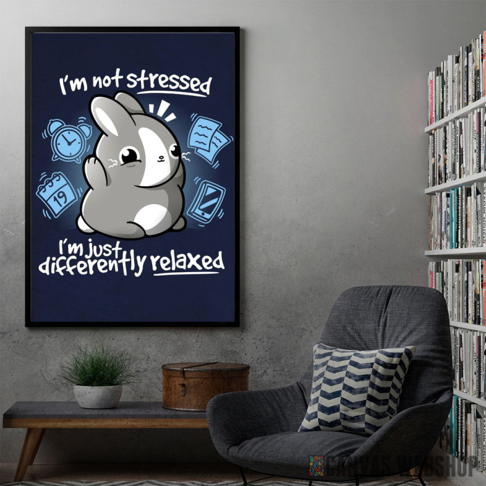Stressed bunny - uramljen poster