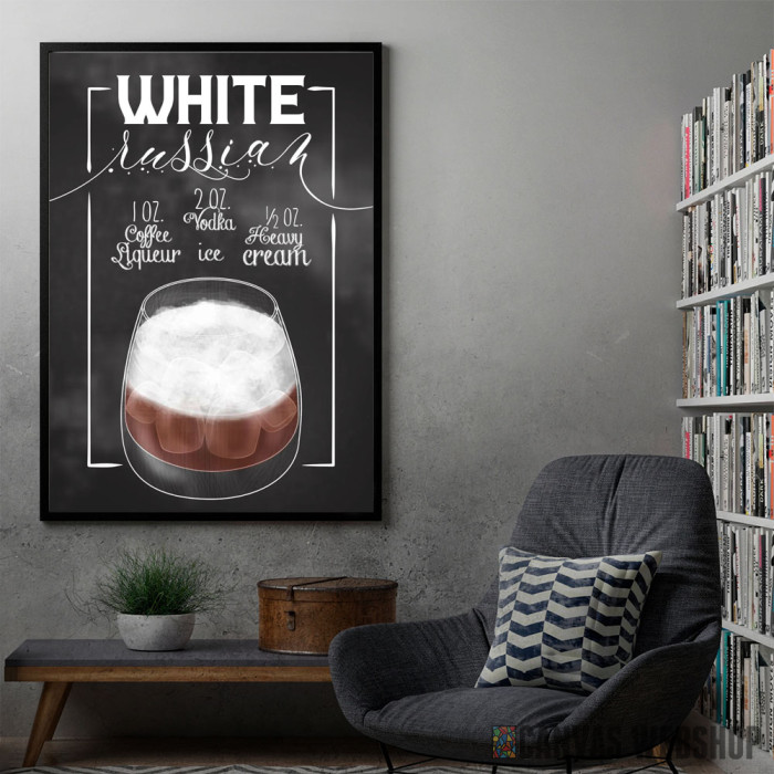 White Russian - uramljen poster