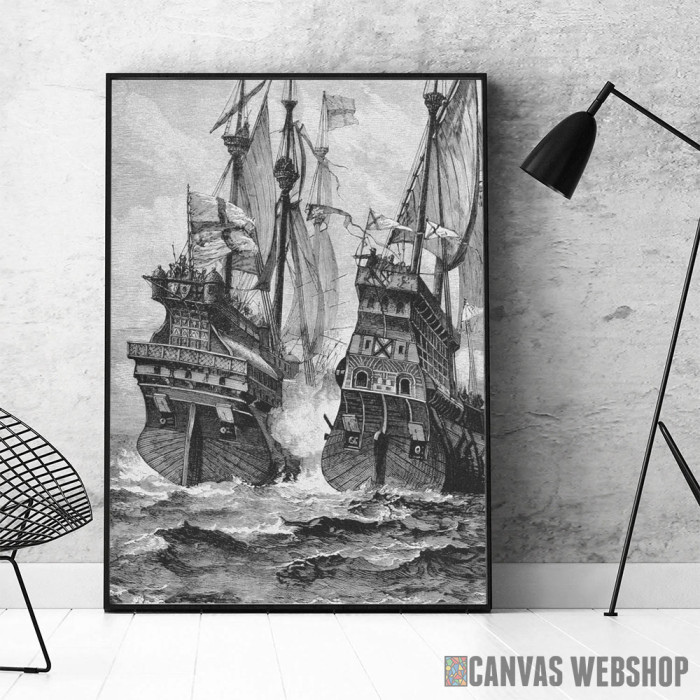 British Navy Vs Pirates - uramljen poster