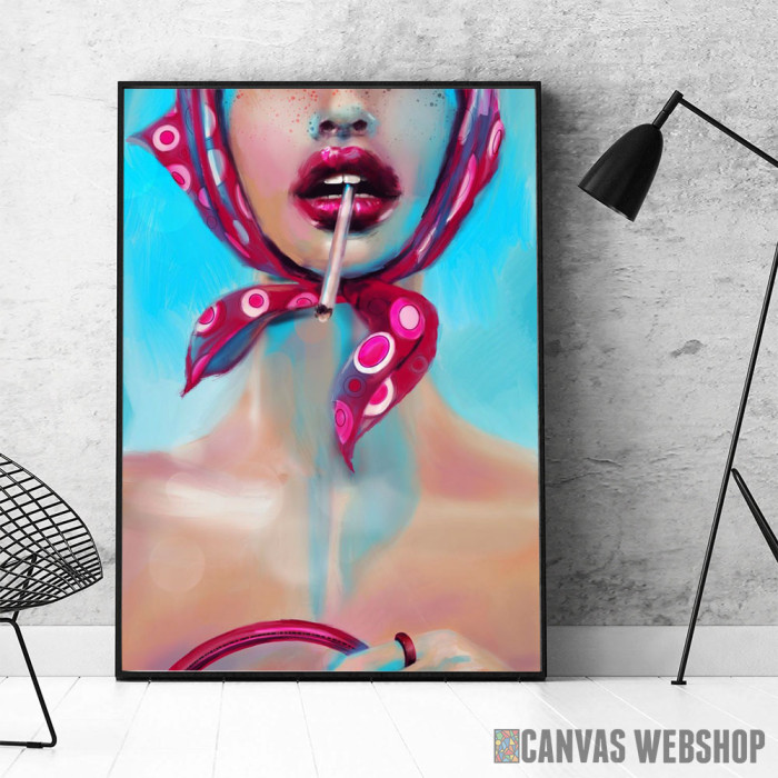 Devojka sa cigaretom - uramljen poster