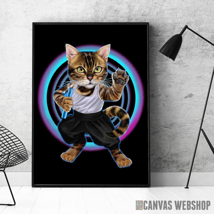 Kung Fu Bruce Cat - uramljen poster