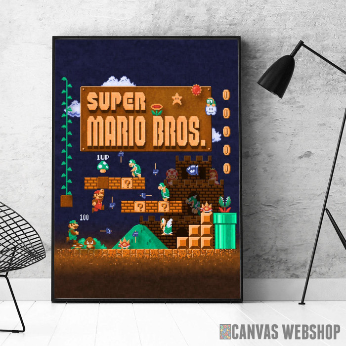 Mario Super Bros - uramljen poster