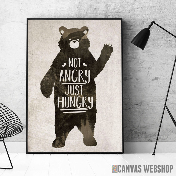 not angry just hungry - uramljen poster
