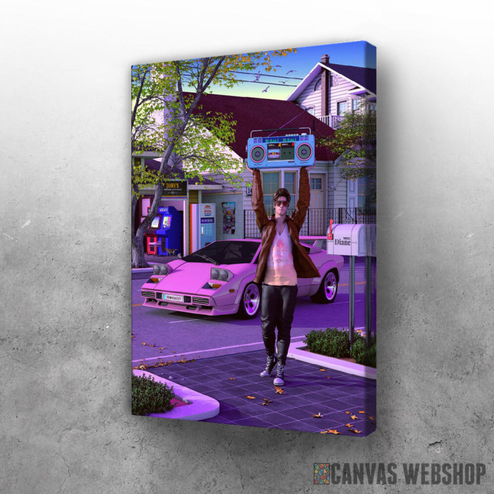 80s Iconic Boombox Scene - slika na platnu