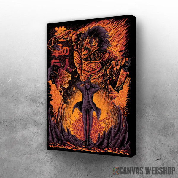 Attack On Titan Eren anime - slika na platnu