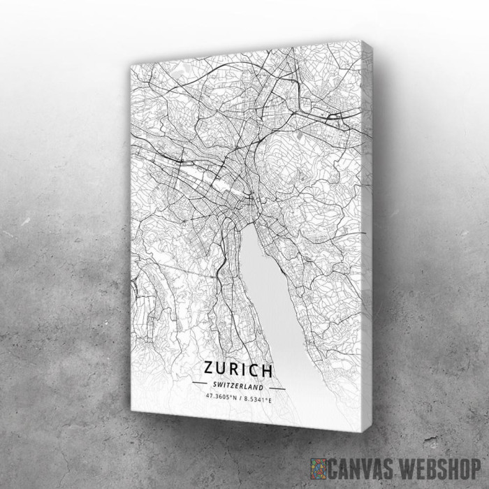 Cirih mapa - white - slika na platnu