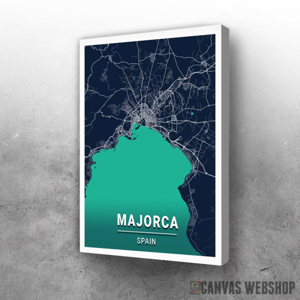Majorka Španija - mapa - slika na platnu
