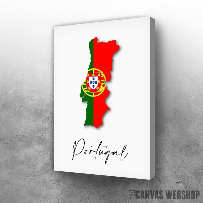 Portugal - mapa i zastava - slika na platnu
