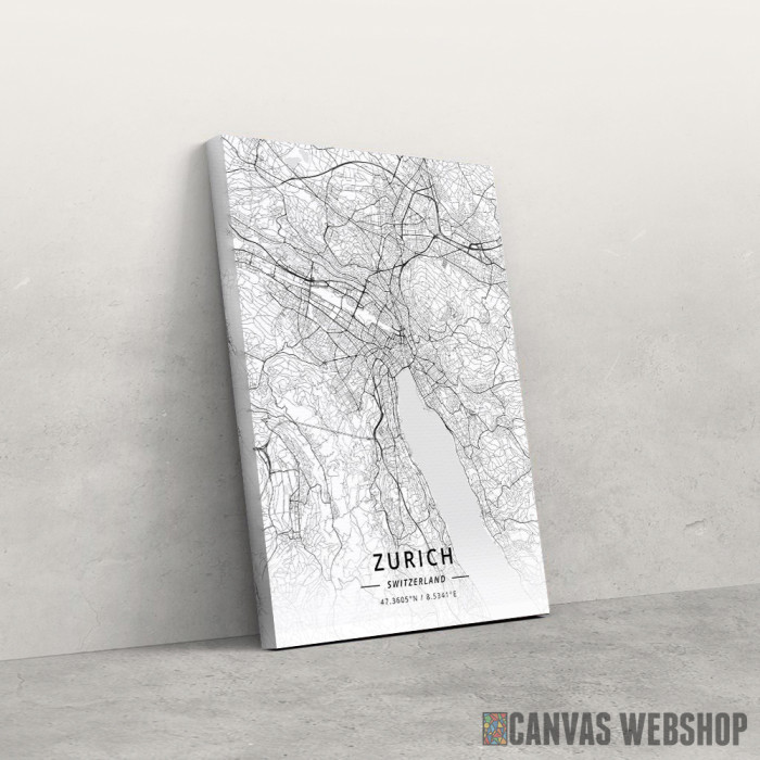 Cirih mapa - white - slika na platnu