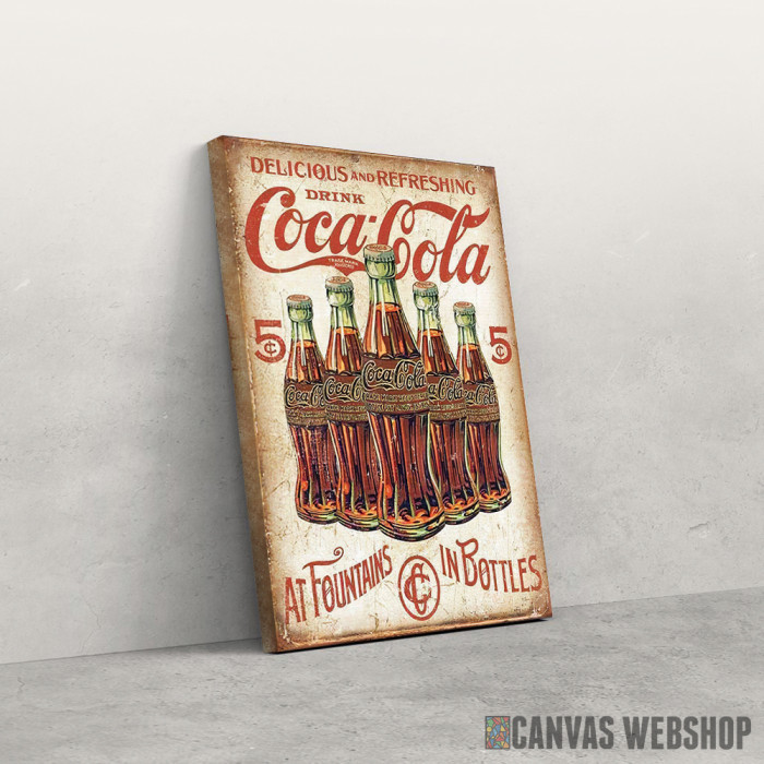 Coca Cola Vintage Sign 20 - slika na platnu