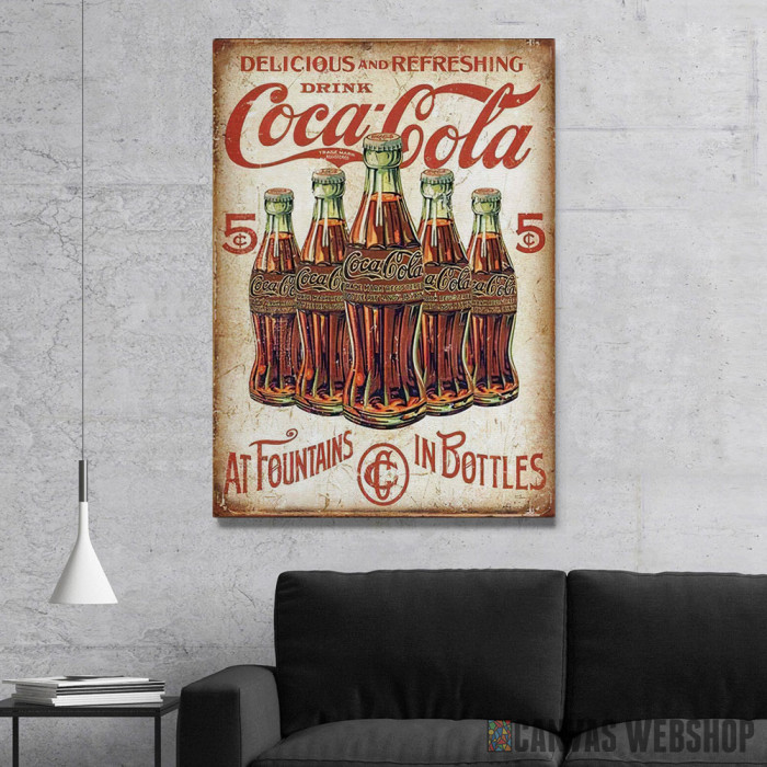 Coca Cola Vintage Sign 20 - slika na platnu