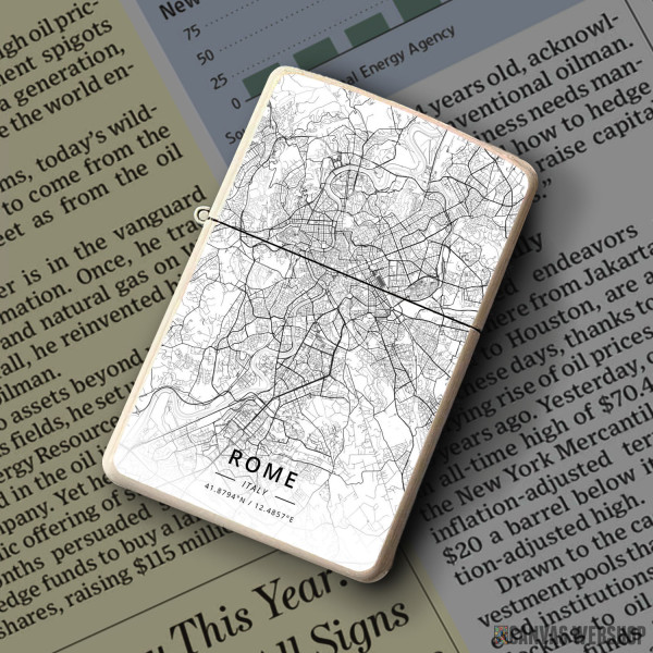 Zippo upaljač - Rim mapa - white